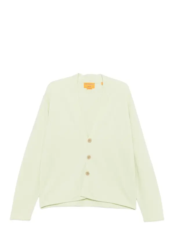 Guest In Residence V-neck Cashmere Sweater With Button Fastening And Ribbed Hems - Giallo