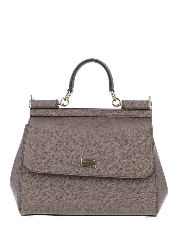 Dolce & Gabbana Calf Leather Bag With Cotton & Calf Leather Lining - Taupe