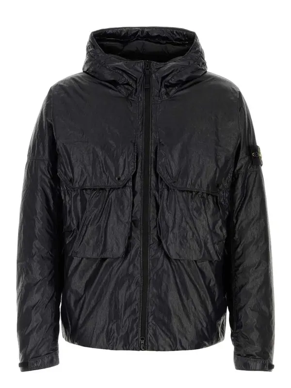 Stone Island Short Parka Jacket - Black