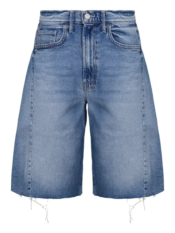 MOTHER Bermuda Half-pipe Fray Shorts - Denim