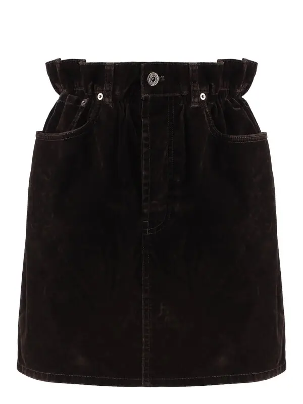 Miu Miu Velvet Mini Skirt - Brown