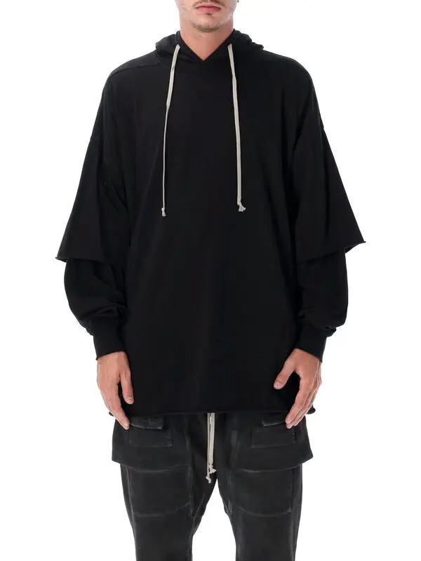 Rick Owens Cotton Jersey T-shirt With Distressed Detail - Nero