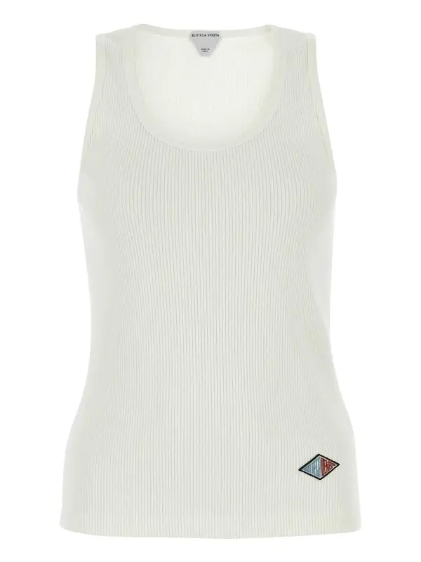 Bottega Veneta Stretch Cotton Tank Top - White