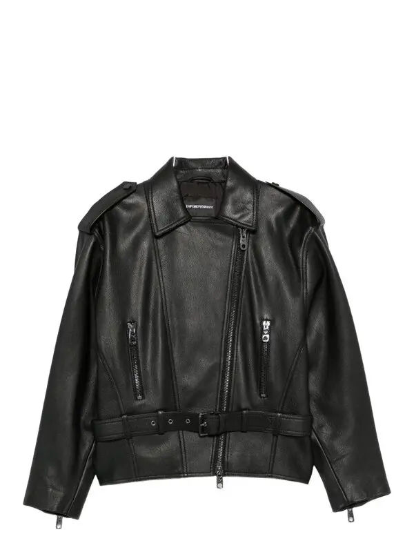 Emporio Armani Leather Jacket - Black