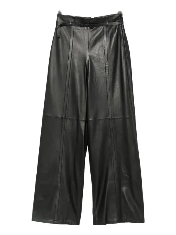 Emporio Armani Leather Trousers - Black