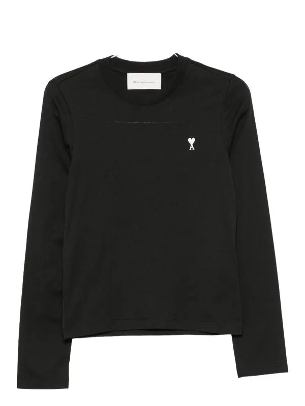 AMI Paris De Coeur Cotton T-shirt - Black