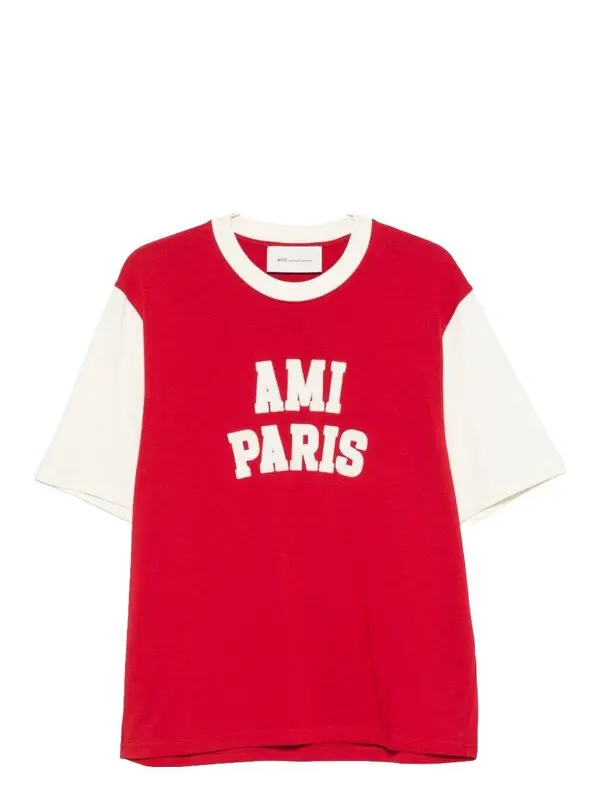 AMI Paris Logo Cotton T-shirt - Red
