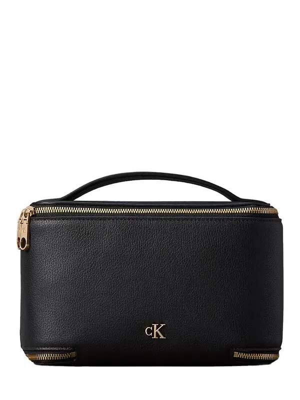 Calvin Klein Minimal Monogram Logo Cosmetic Case - Black