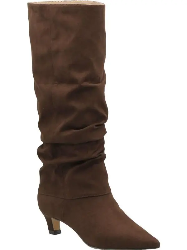 CHARLES DAVID Access Slouch Pointed Toe Kitten Heel Boot - Java