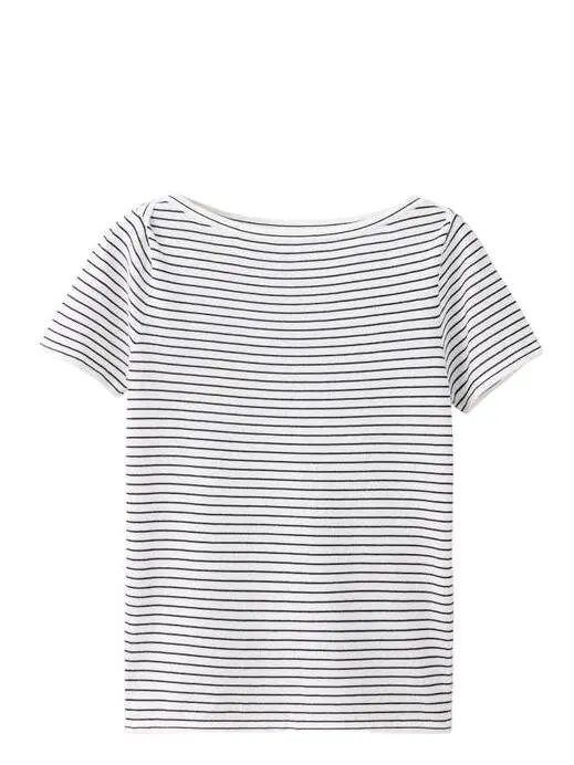 Mango Short Sleeve Fine Knit Sweater - Navy