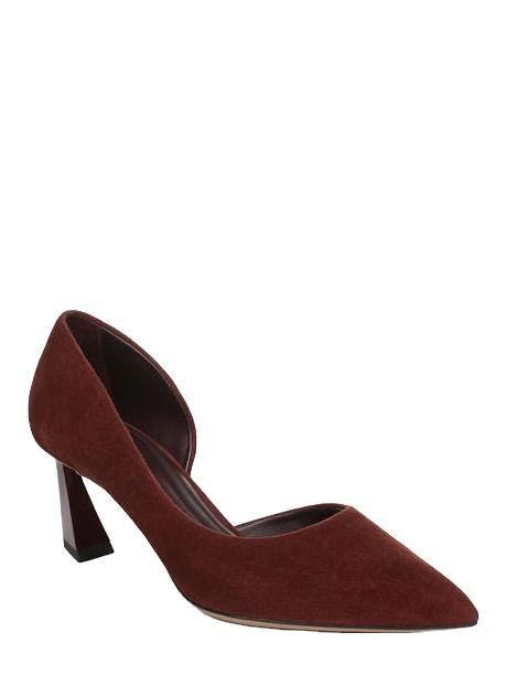 Franco Sarto Suede Pointed Toe D'orsay Pumps - Rust Suede