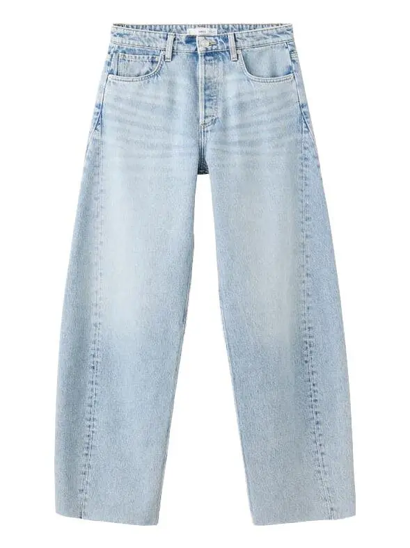 Mango Mid Rise Balloon Jeans - Light Blue