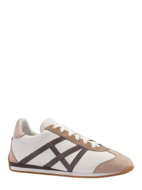 FRANKIE4 Duke Leather Sneakers With Metallic Overlays - Soft White/sable
