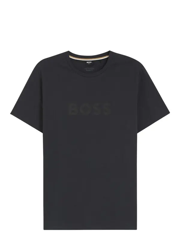 BOSS Cotton Jersey T-shirt With Logo Print - Dark Grey