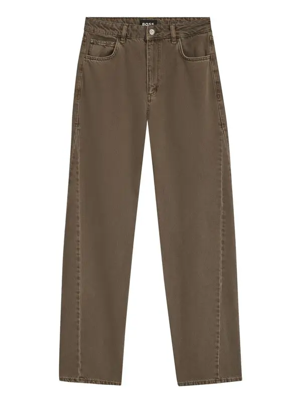 BOSS Relaxed-fit Colored Jeans In Cotton Blend - Brown