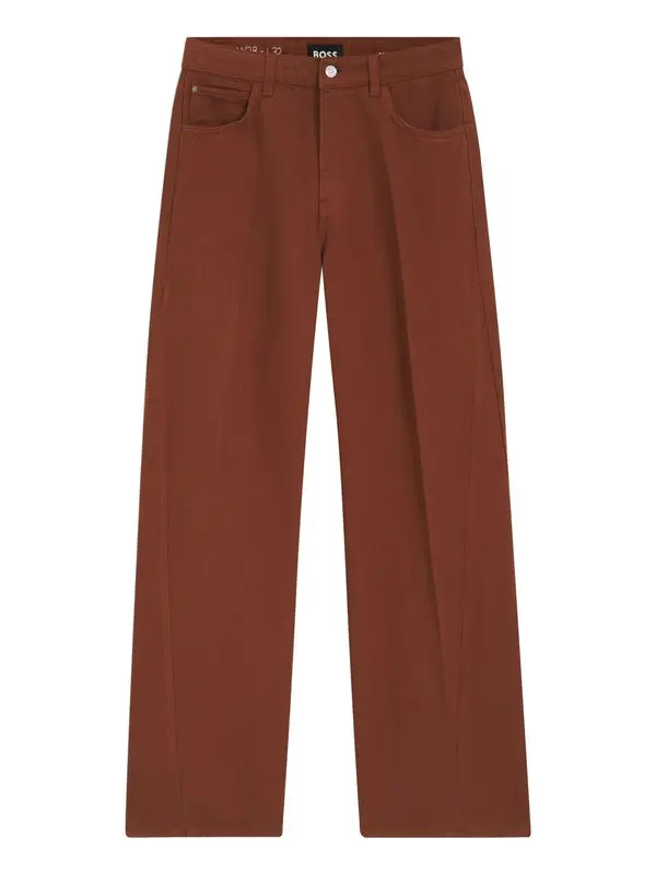 BOSS Relaxed-fit Colored Jeans In Cotton Blend - Dark Orange