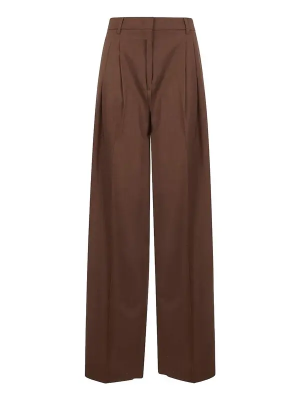 Max Mara Tailored Wide Leg Wool Trousers - Brown