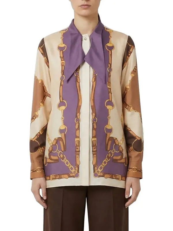 Gucci Printed Silk Shirt - Red