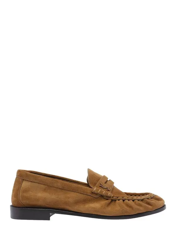Saint Laurent Suede Loafers - Brown