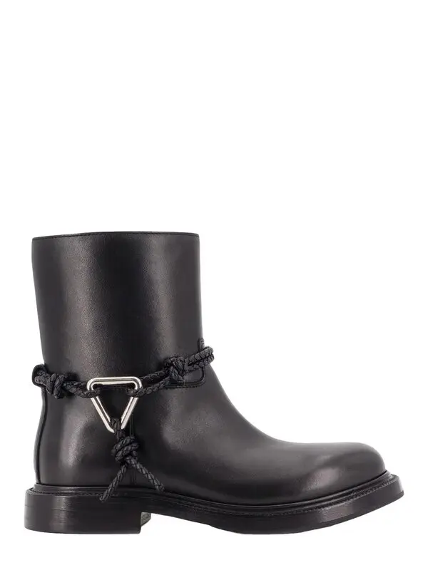 Bottega Veneta Leather Ankle Boots With Braided Detail - Black