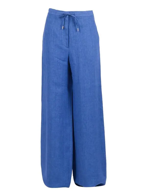 Max Mara Wide Leg Drawstring Trousers - Blue
