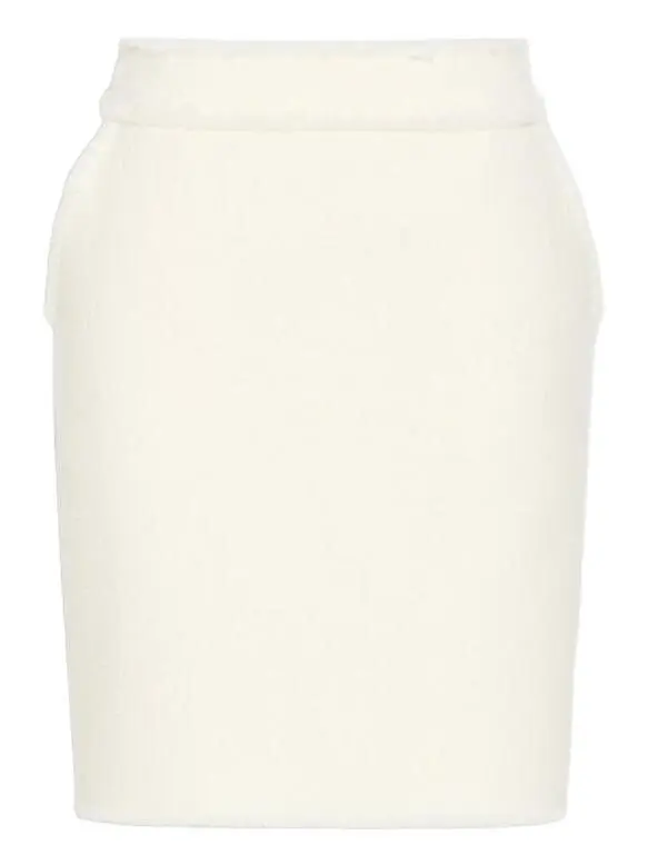 Max Mara Short Wool Jersey Skirt - White