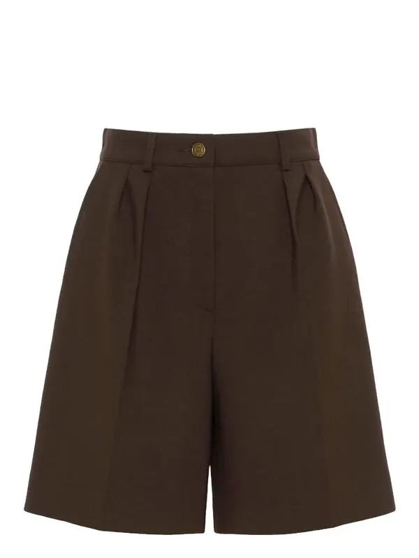 Max Mara Double Woollen Cloth Bermuda Shorts - Dark Brown