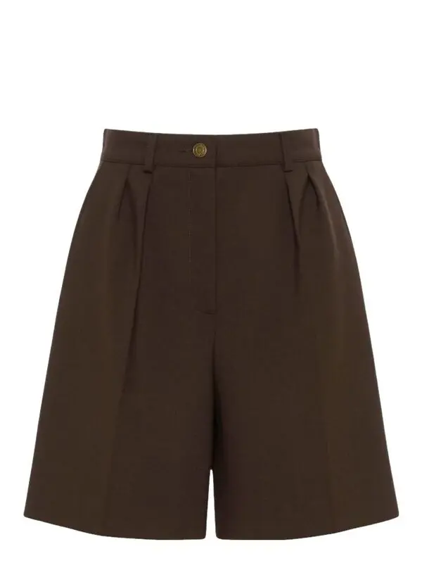 Max Mara Double Woolen Cloth Bermuda Shorts - Dark Brown