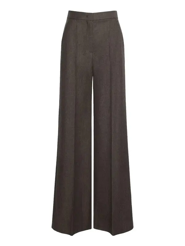 Max Mara Wool Denim-look Tailored Trousers - Black