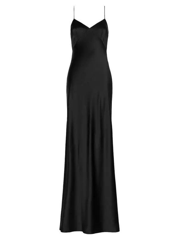 Max Mara Silk Satin Slip Dress - Black