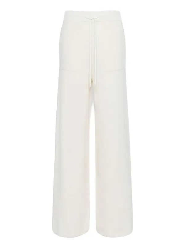 Max Mara Wide Cashmere Yarn Trousers - White