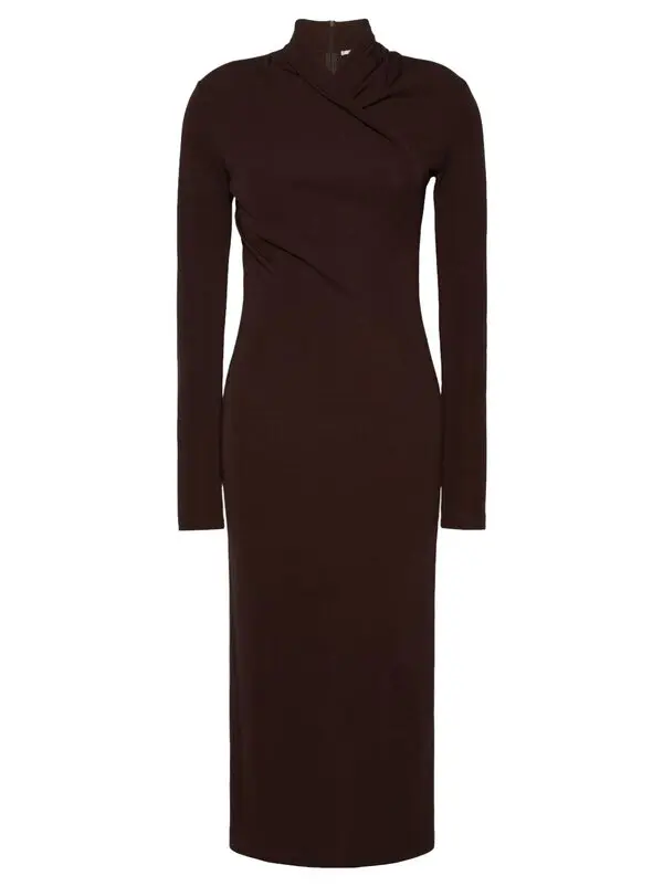 Max Mara Slim Fluid Jersey Dress - Dark Brown