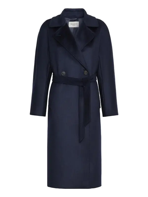 Max Mara Double-breasted Wool Coat - Navy