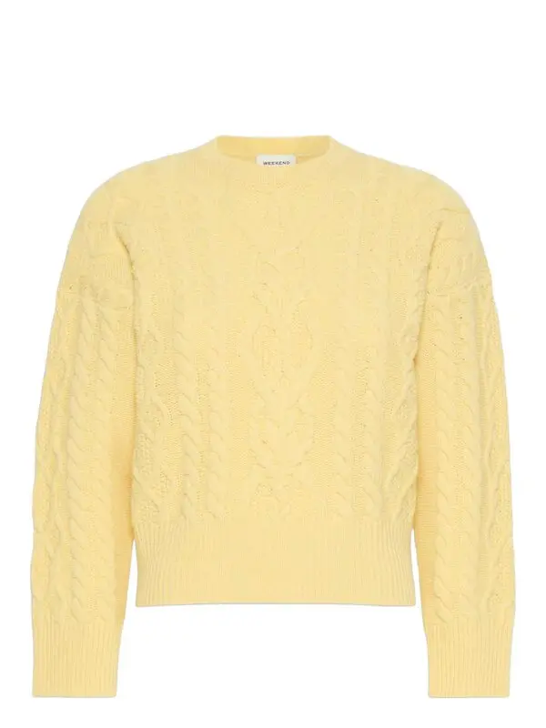 Max Mara Cable Knit Wool Yarn Jumper - Honey