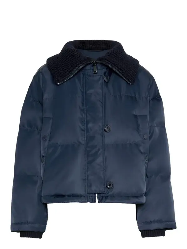 Max Mara Water-repellent Technical Twill Down Jacket - Navy
