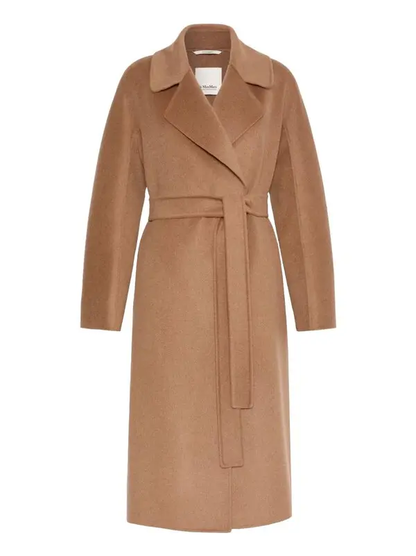 Max Mara Wool, Cashmere And Angora Midi Coat - Camel