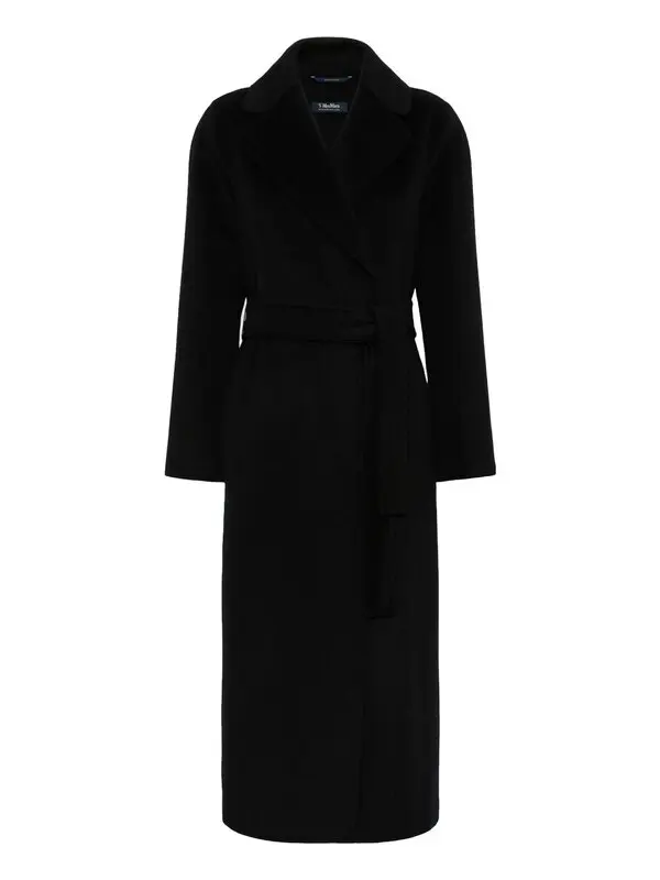 Max Mara Wool And Cashmere Coat With Belt - Black