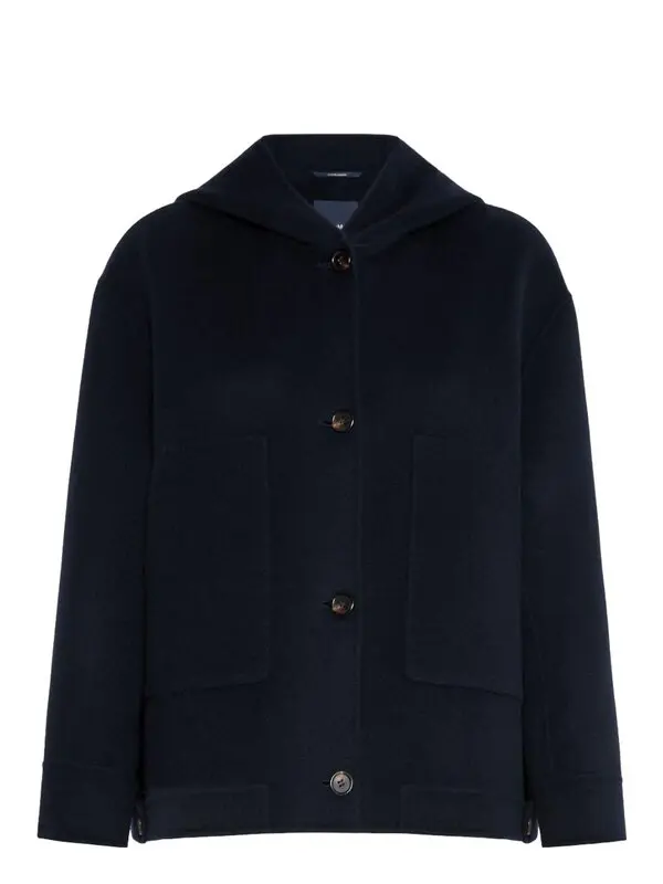 Max Mara Hooded Wool Coat - Midnightblue
