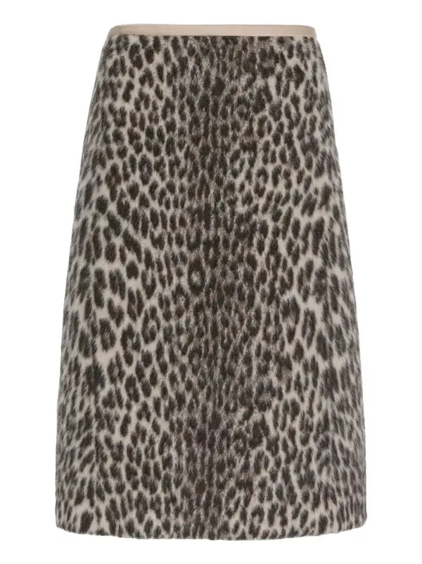 Max Mara Jacquard Wool And Alpaca Calf-length Skirt - Ecru