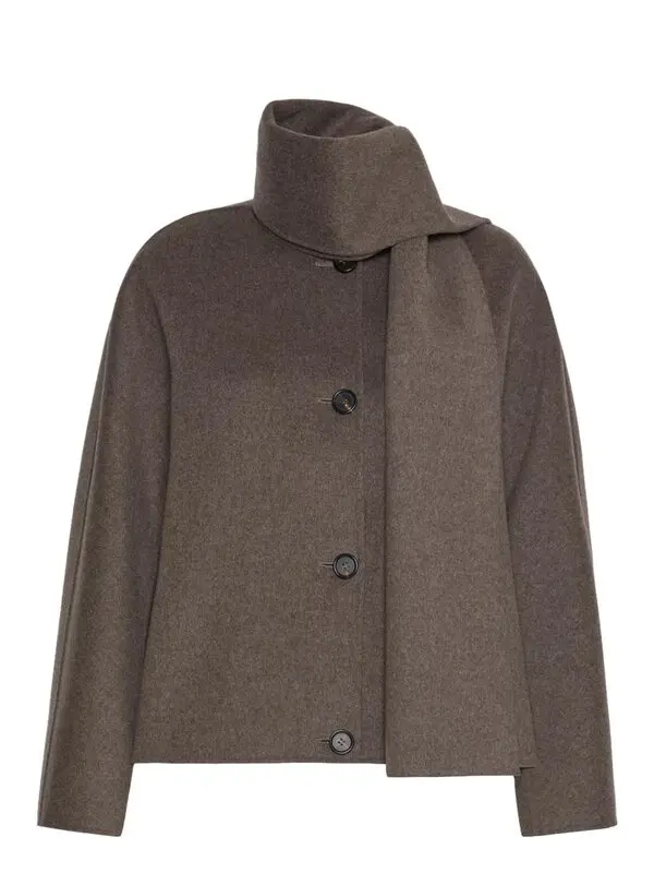 Max Mara Cropped Wool Broadcloth Jacket - Medium Grey