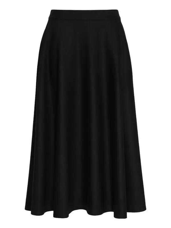 Max Mara Long Wool Flannel Skirt - Black
