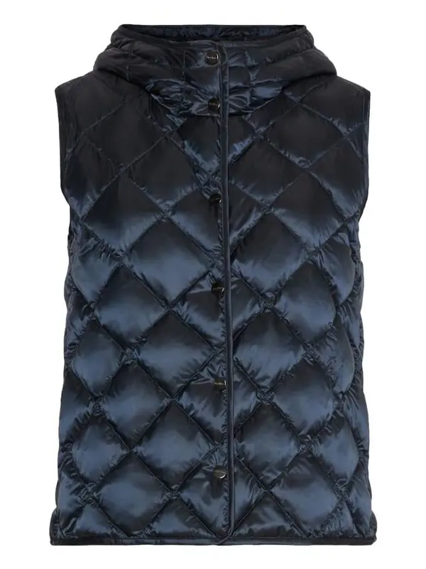 Max Mara Water-repellent Iridescent Canvas Padded Gilet - Midnightblue