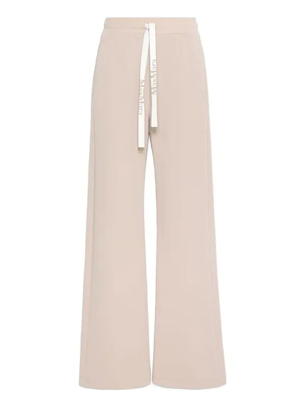 Max Mara Wide Leg Double Cotton Jersey Trousers - Beige