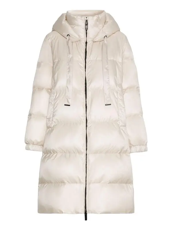Max Mara Roomy Midi Puffer In Water-repellent Quilted Fabric - Vanilla