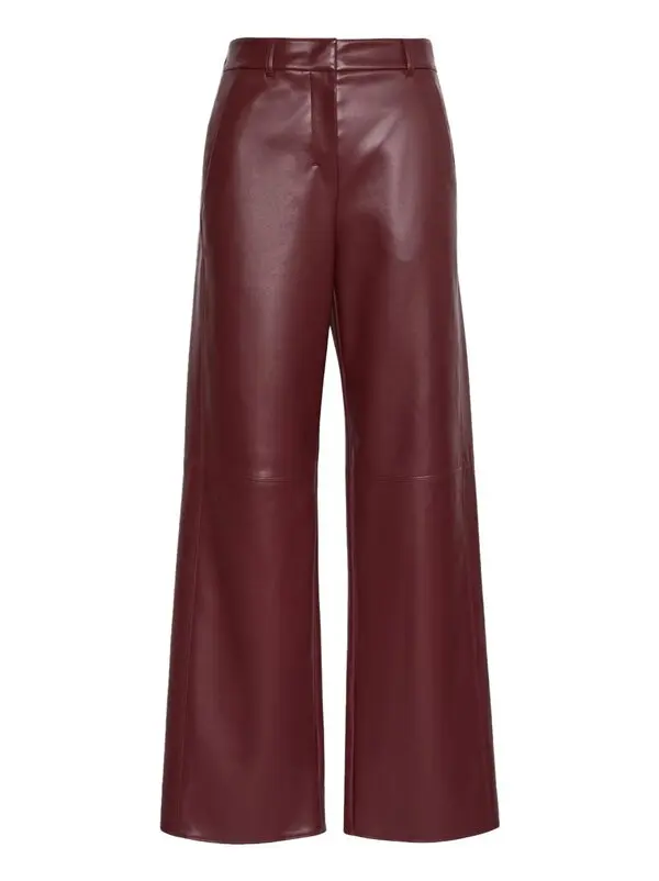 Max Mara Straight Leg Coated Jersey Trousers - Bordeaux