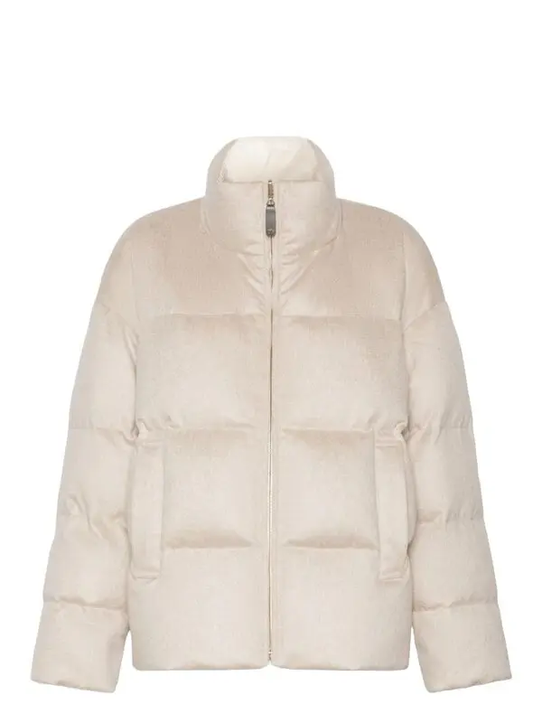 Max Mara Short Reversible Quilted Cashmere Puffer Jacket - Albino