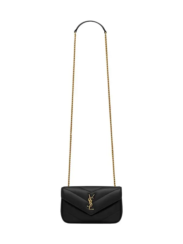 Saint Laurent Loulou Mini In Lambskin - Black