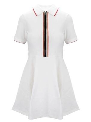 Burberry Icon Stripes Polo Shirt Dress - Whiteie