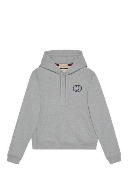 Gucci Interlocking G Jersey Hoodie - Grey