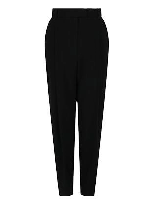 Alexander McQueen Pleated Wool Trousers - Black